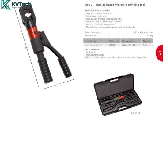 Kìm ép đầu cos thủy lực bằng tay HP50 Intercable HP50