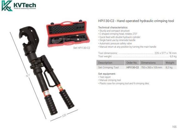 Kìm ép đầu cos thủy lực bằng tay HP60-4 Intercable HP60-4