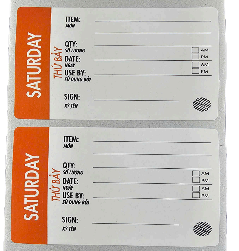 Saturday labels 70mm x 40mm – barcodesaigon