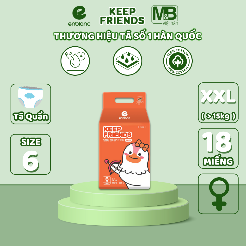 Tã Bỉm Quần Hàn Quốc ENBLANC KEEP FRIENDS Thấm Hút Nhanh, Chống Tràn ...