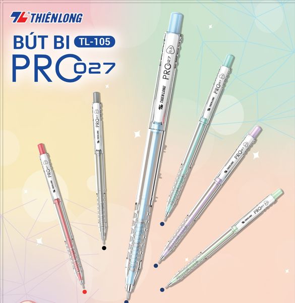 Bút bi màu pastel PRO 027 Thiên Long TL-105 Song Anh – Văn phòng phẩm ...