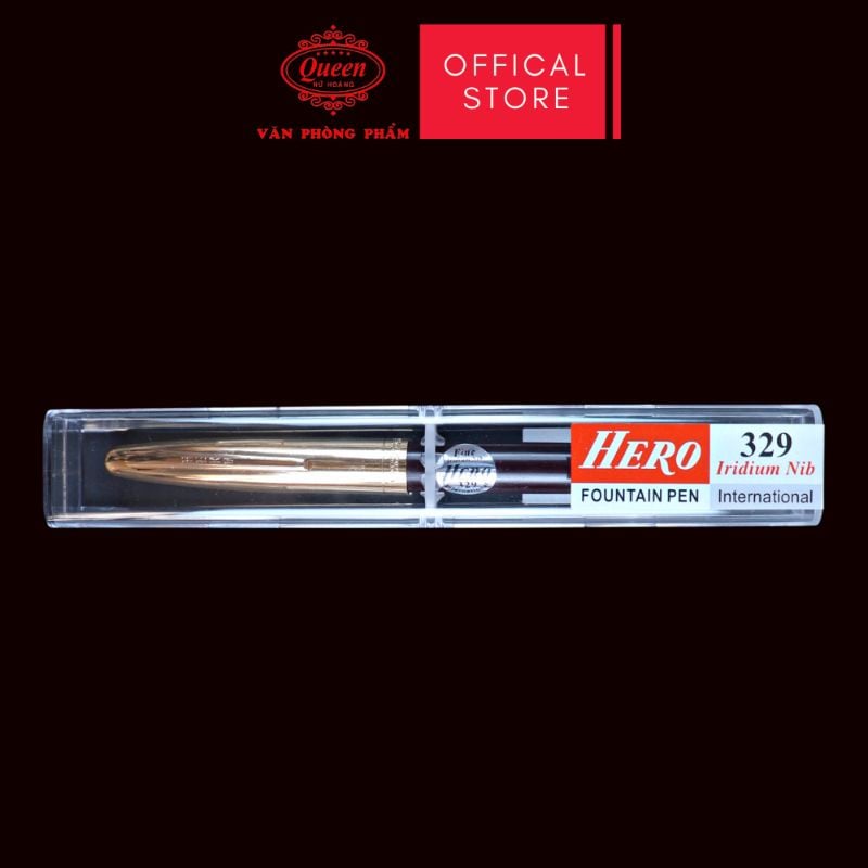 Bút máy Hero 329 chính hãng - Phiên bản quốc tế - Màu Xanh Lá/Đỏ/Đen