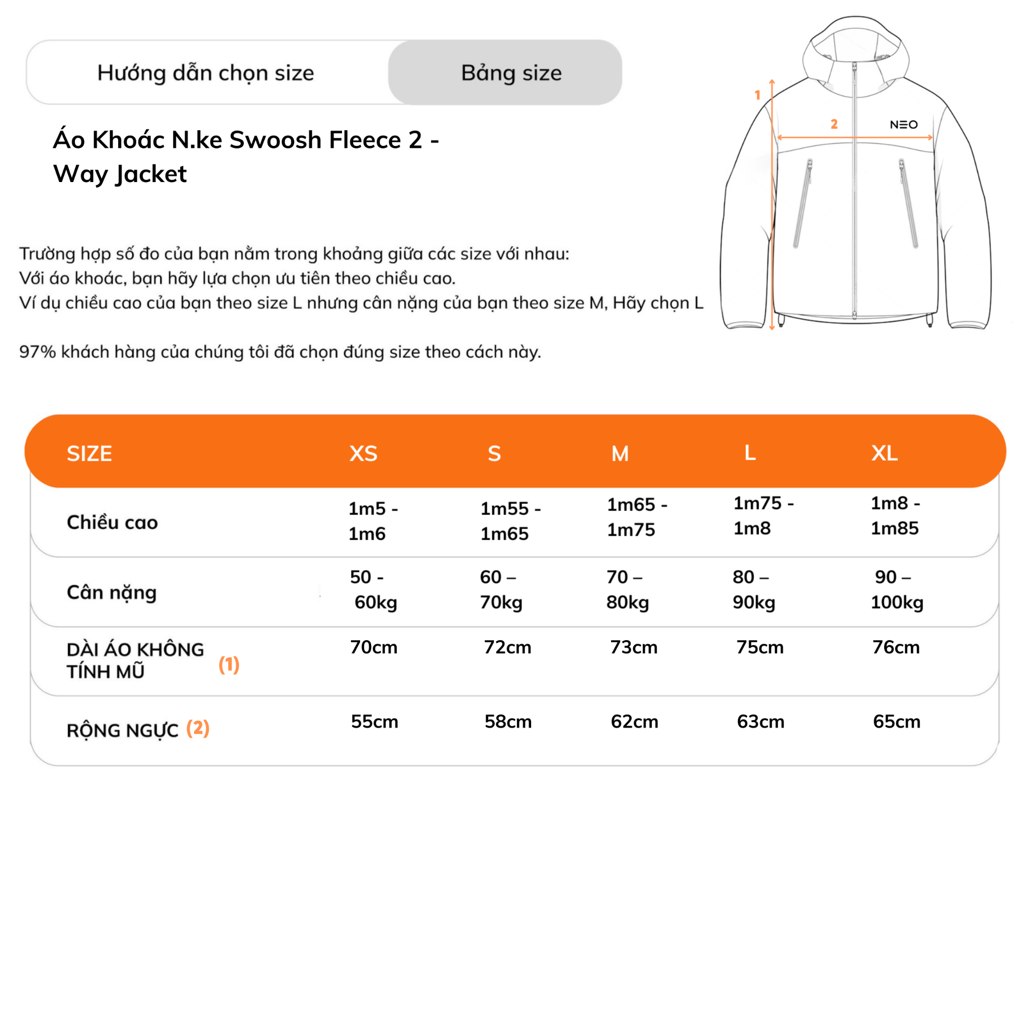 Áo Khoác Nike Swoosh Fleece 2 - Way Jacket - NeoShop
