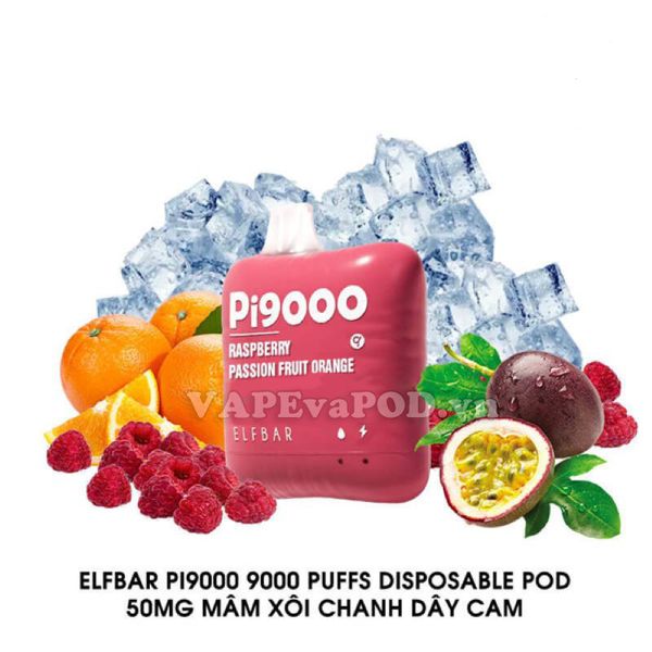 ElfBar Pi9000 Raspberry Passion Fruit Orange - Pod 1 Lần 9000 Hơi