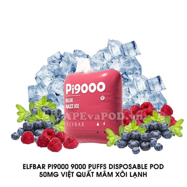 ElfBar Pi9000 Blue Razz Ice - Pod 1 Lần 9000 Hơi