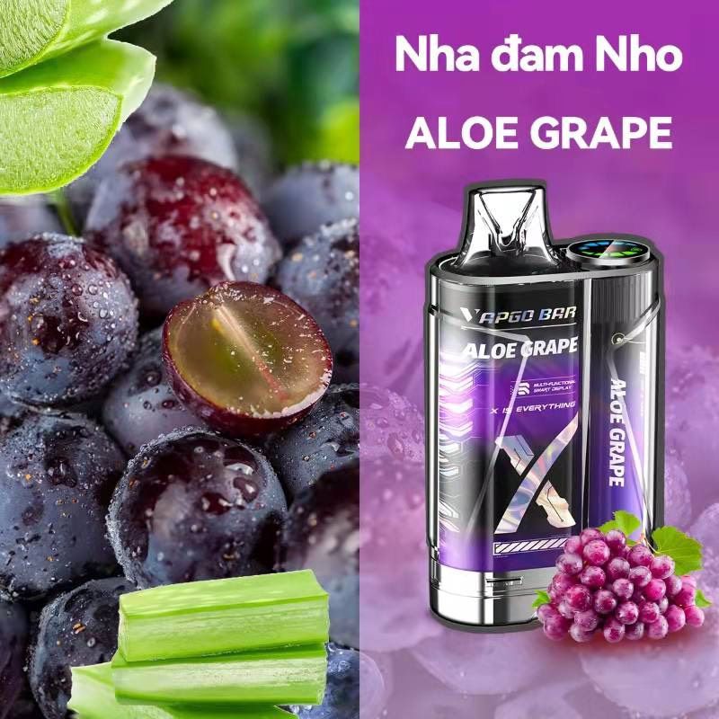 Vapgo Bar X Aloe Grape 12000 Puff - Pod 1 lần 12000 Hơi