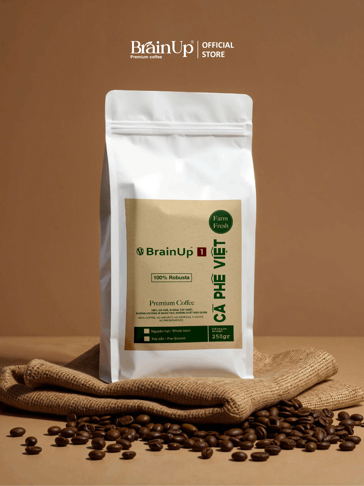 Túi cà phê BrainUp 1 (250/ 500gr) – VIETBEV