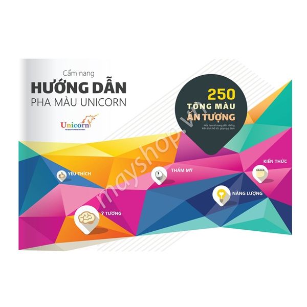 Sách hướng dẫn pha màu kem Unicorn 250 tông màu ấn tượng