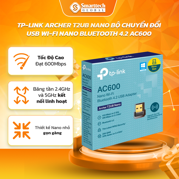 TP-Link Archer T2UB Nano Bộ Chuyển Đổi USB Wi-Fi Nano Bluetooth 4.2 AC
