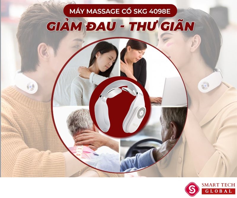 Máy massage cổ SKG 4098E công nghệ xung điện TENS kết hợp EMS - hàng c