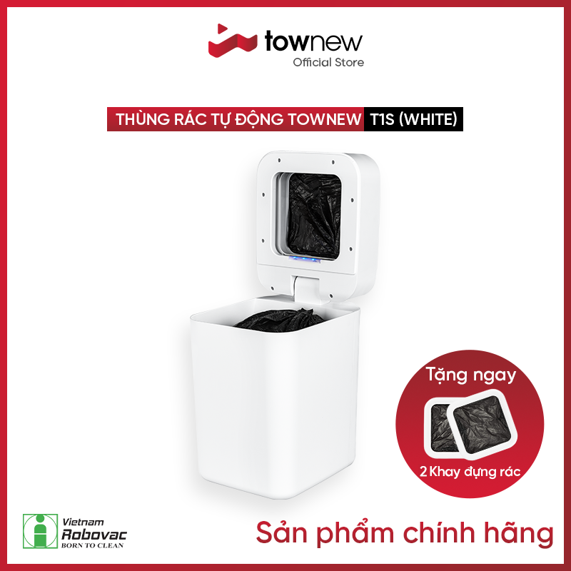 THÙNG RÁC THÔNG MINH TOWNEW T1S ( WHITE) – BẢN QUỐC TẾ – BH 12 THÁNG - vietnamrobovac