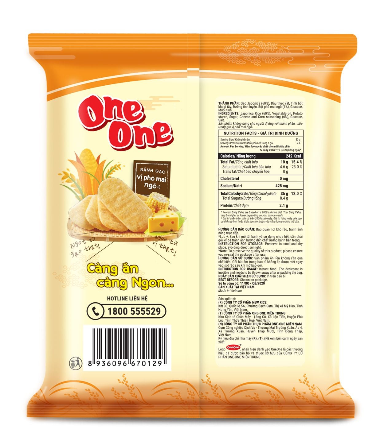 Vị Pho Mai ngô 181 gram – banhgaooneone