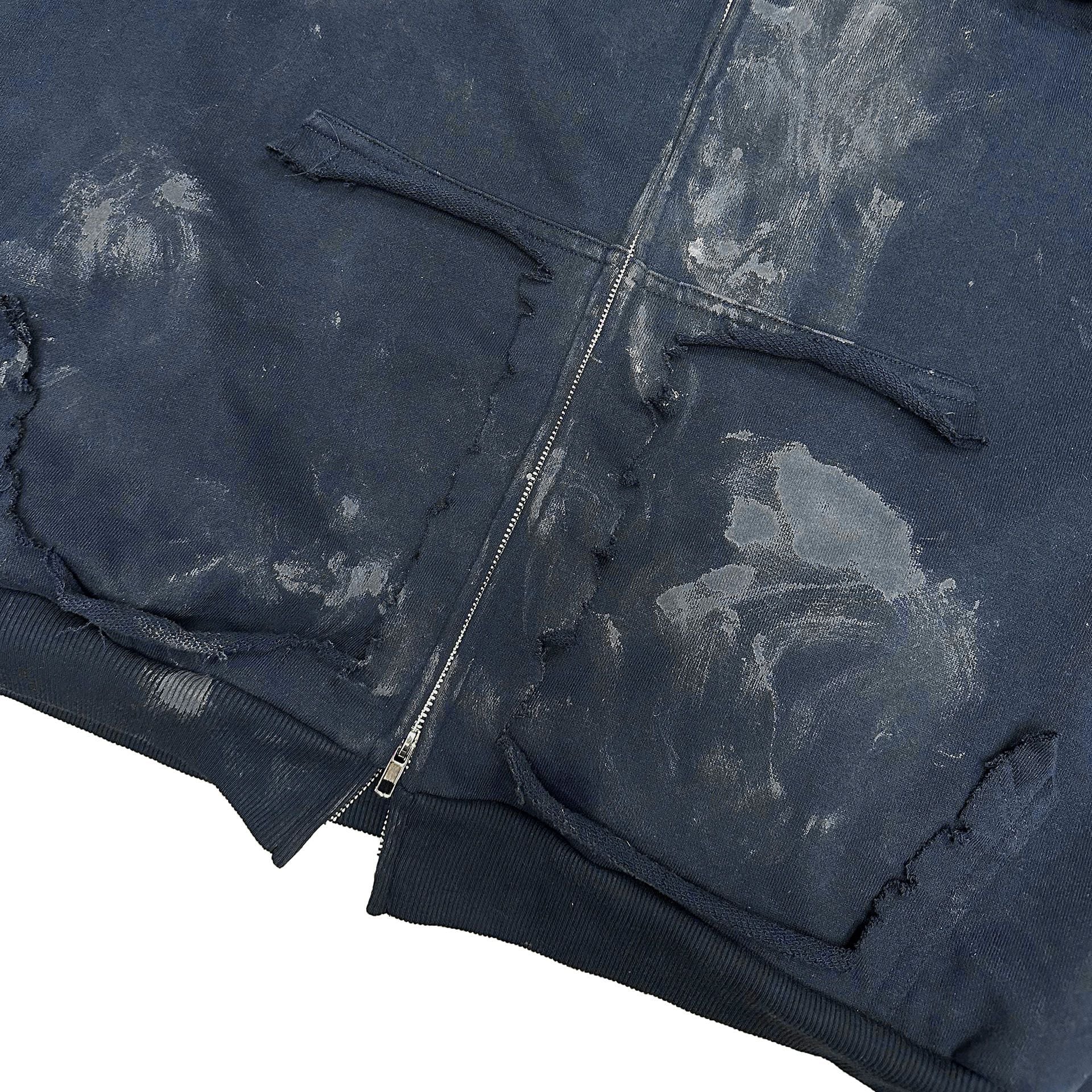 MBI DISTRESSED ZIP HOODIE - DIRTY NAVY – MBI PROJECT