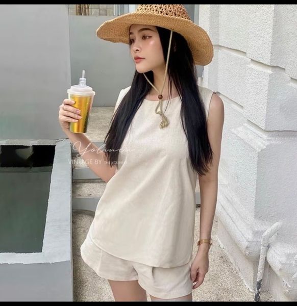 Set bộ nilen áo sát nách cúc bọc sau lưng kèm quần short - H414 – VyMy ...