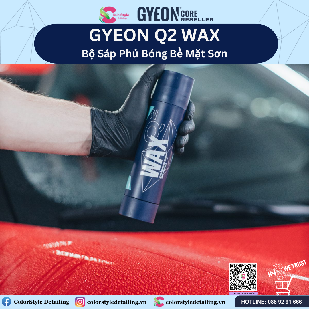 GYEON Q2 Wax, Bộ Sáp Phủ Bóng Bề Mặt Sơn, Full Box 175 gr – COLORSTYLE DETAILING