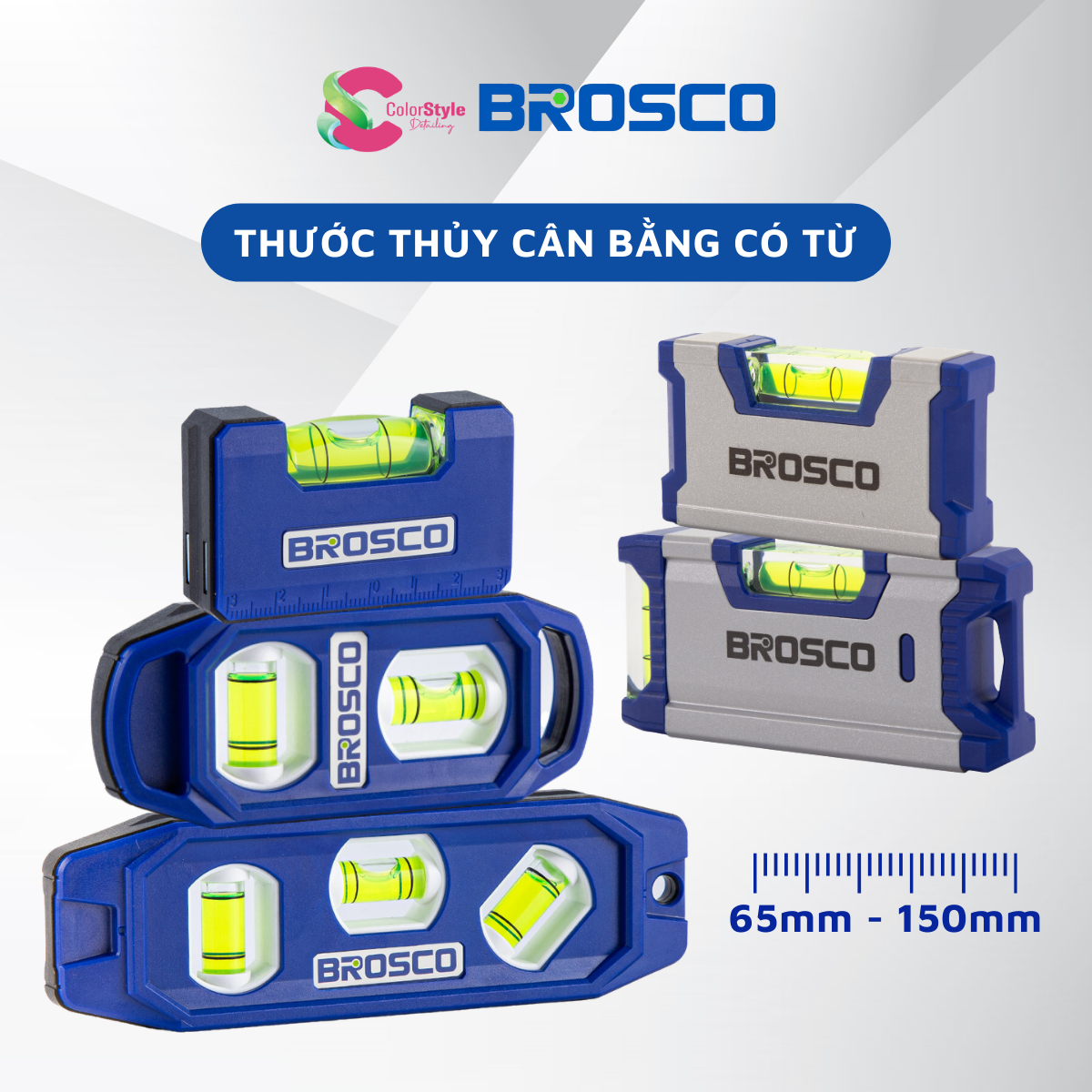 Thước thủy cân bằng có từ Brosco – COLORSTYLE DETAILING