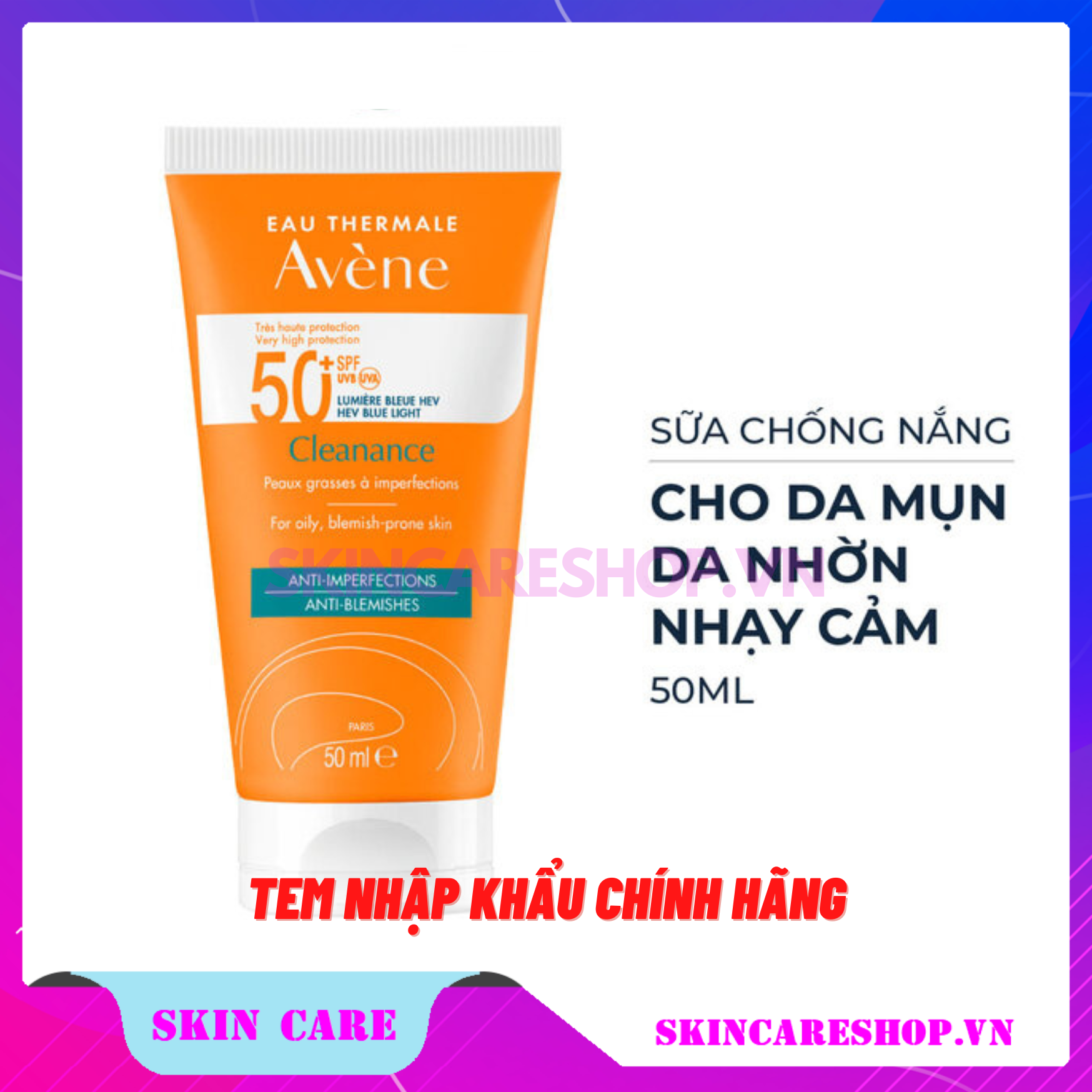 Kem Chống Nắng Cho Da Dầu Mụn Avene Cleanance Protect 50+ Blue Light ...