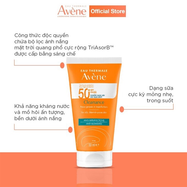 Kem Chống Nắng Cho Da Dầu Mụn Avene Cleanance Protect 50+ Blue Light ...