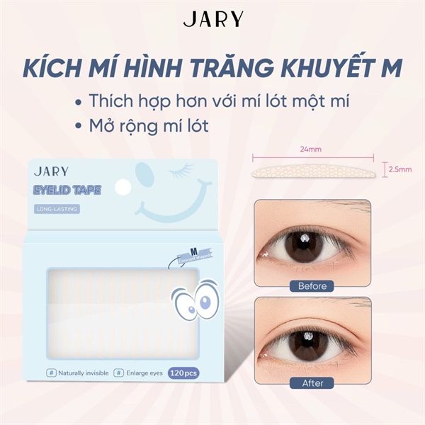 Miếng Dán Kích Mí Jary Eyelid Tape 40 MiếngMiếng Dán Kích Mí Jary Eyelid Tape 40 Miếng - Size M ...