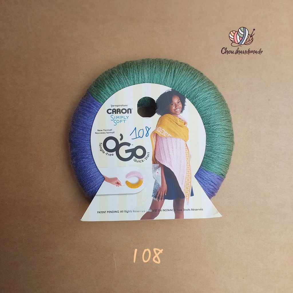 Len loang O'GO Simply Softy nhập khẩu từ Caron đan móc khăn, nón, chăn