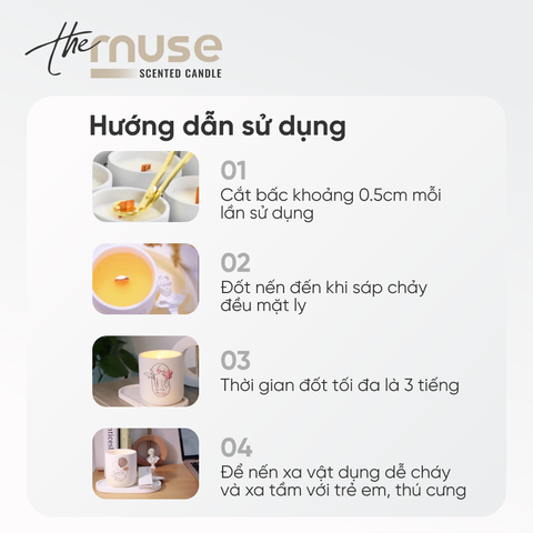 Nến thơm The Muse - Mint & Coconut - Hương Bạc Hà & Dừa