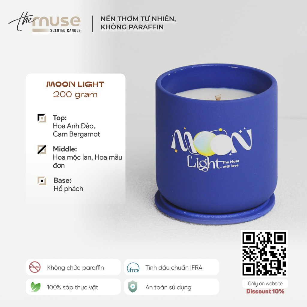 Nến thơm The Muse | Moon Light - Hương Thơm Tinh Khiết