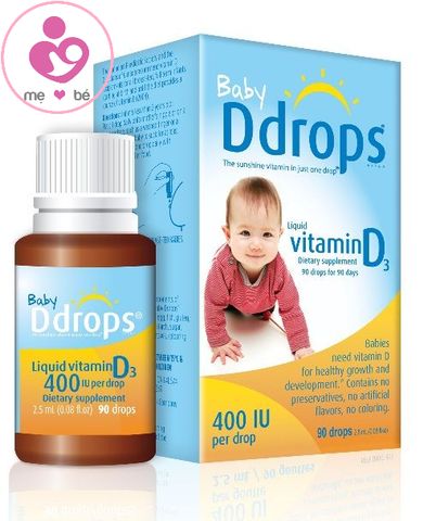 Vitamin D3 Baby Ddrops 400 IU của Mỹ cho bé từ 0-12 tháng lọ 2,5ml – Mẹ & Bé Plaza