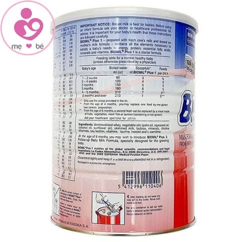 Sữa Biomil Plus 1 của Pháp cho trẻ từ 0-6 tháng – Mẹ & Bé Plaza