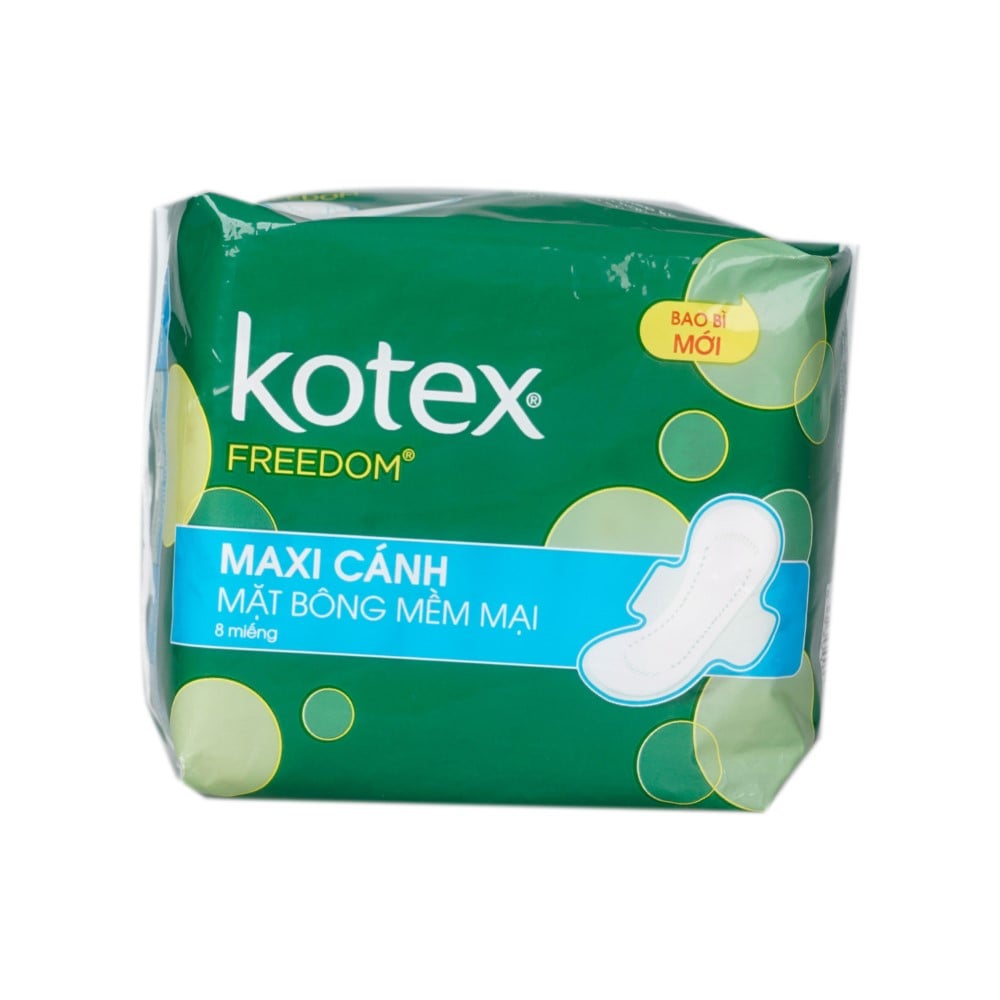Băng Vệ Sinh Kotex Freedom mặt bông dày cánh 8 miếngFreedom mặt bông ...