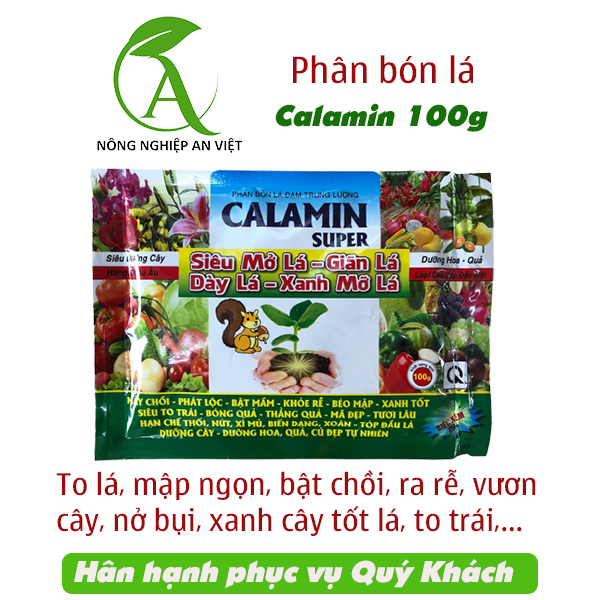 Phân bón lá siêu vọt đọt Calamin 100g; Xanh lá, dày lá, mỡ lá, nảy chồ ...