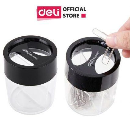 Hộp đựng ghim nam châm Deli tròn – Văn phòng phẩm Hưng Nghĩa