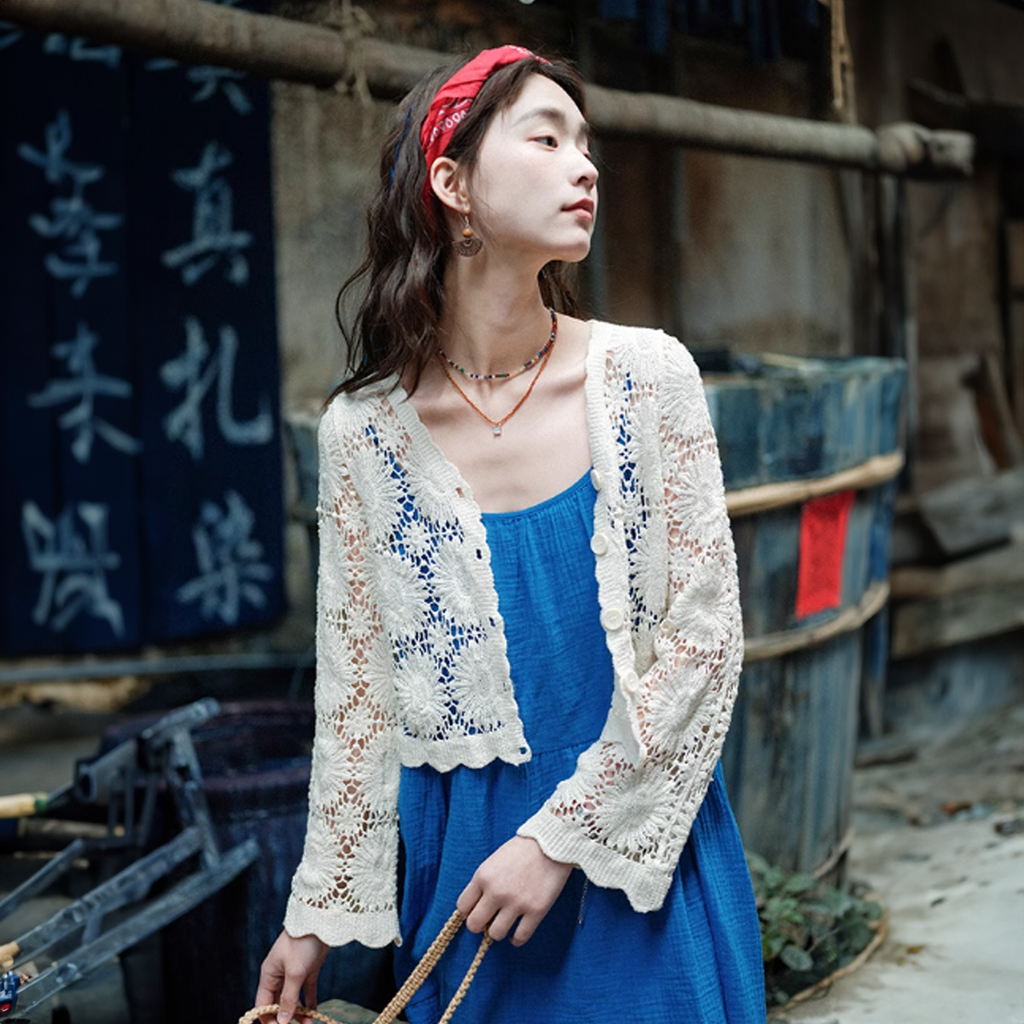 Áo Khoác Cardigan Dệt Hoa - Solen