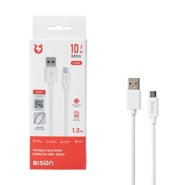 Cáp sạc 10W Bison USB (Type-A) to Mirco USB (Type-B) dây dài 1m2 - MR ...