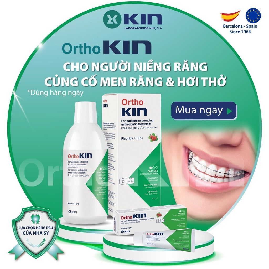 Nước súc miệng Kin Ortho chuyên biệt cho răng niềng, chỉnh nha – 79house.vn