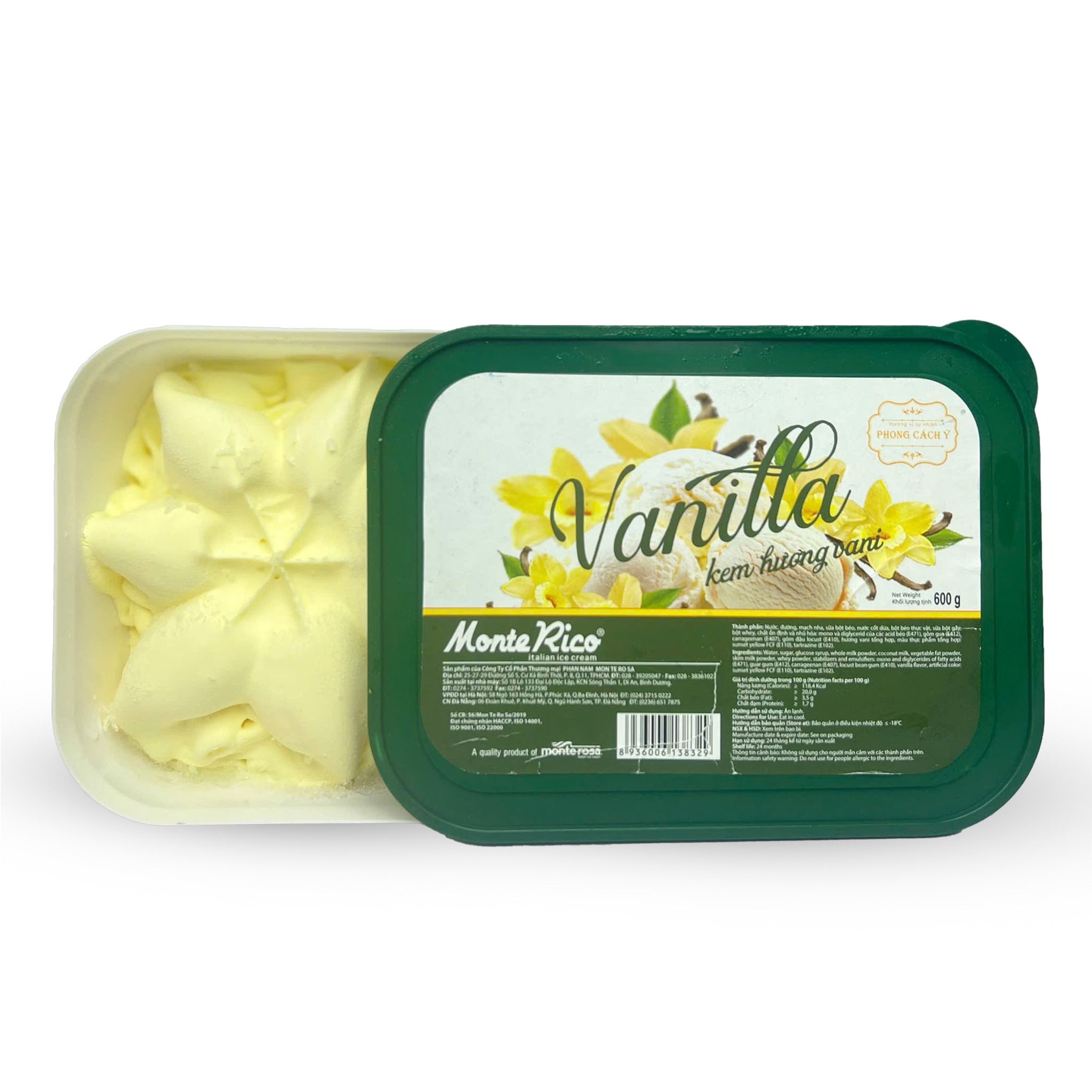 Kem hộp Monte Rico 600gr – CÔNG TY CP THƯƠNG MẠI PHAN NAM MON TE RO SA