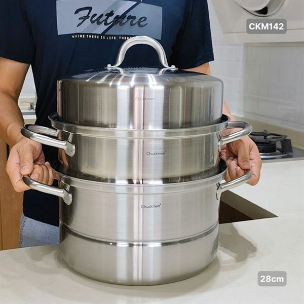 CKM142 - Bộ nồi xửng hấp 3 tầng Chockmen 28cm