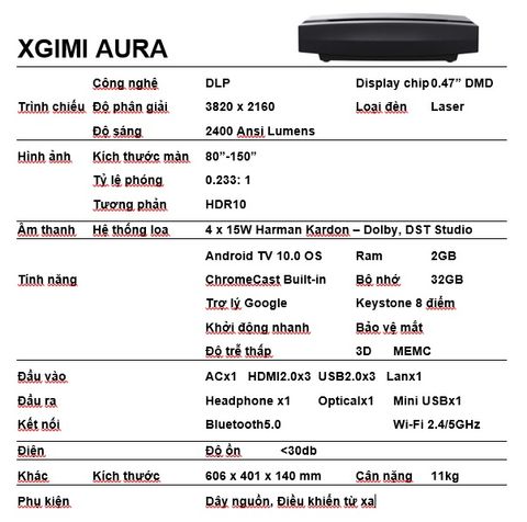 Máy chiếu Xgimi A2 (Xgimi Aura) – Máy chiếu siêu gần thông minh Laser – Digi Sound