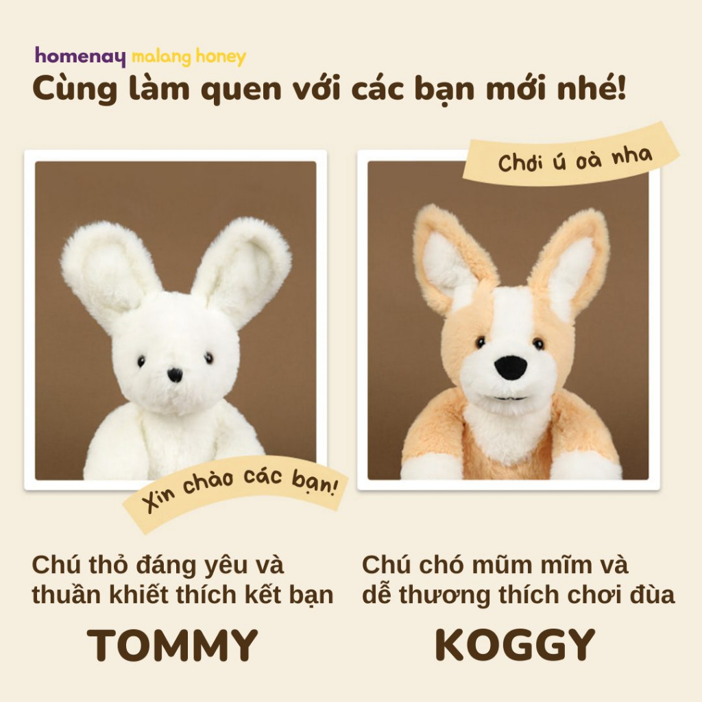 Gấu bông ú hoà tai gập có thể ghi âm, phát nhạc vui nhộn và nhại giọng – HOMENAY