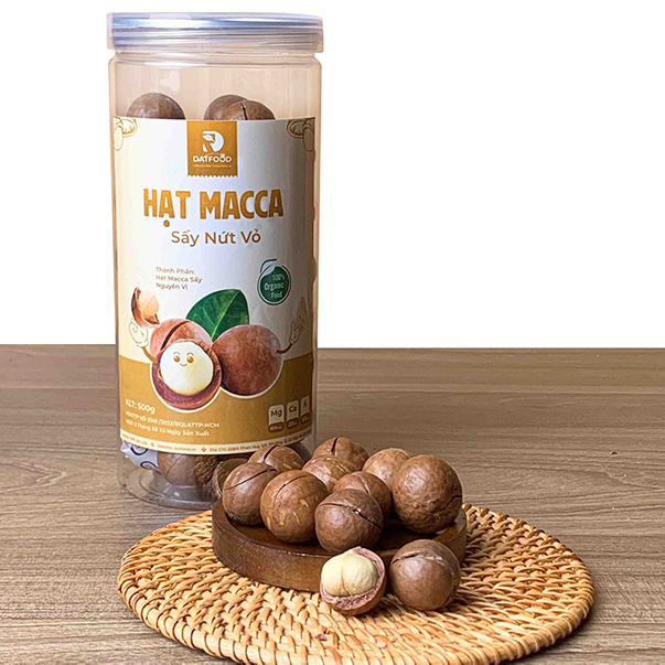 Hạt Macca nứt vỏ sấy nguyên vị hũ 500g Đạt Food
