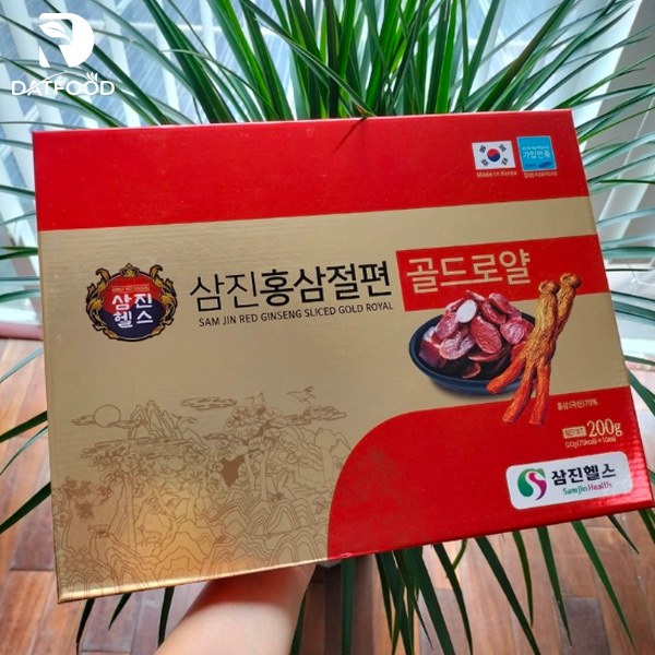 Hồng sâm lát tẩm mật ong Samjin Hàn Quốc hộp 200g – Đạt Food