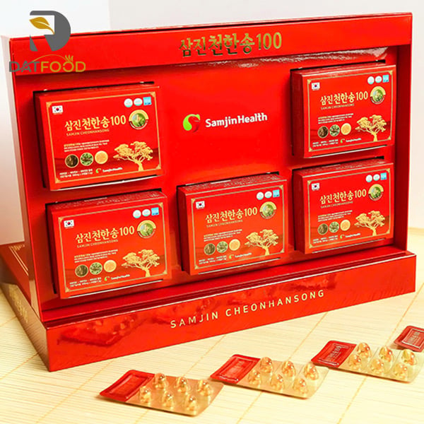 Tinh dầu thông đỏ Samjin Cheonhansong Hàn Quốc hộp 120 Viên – Đạt Food