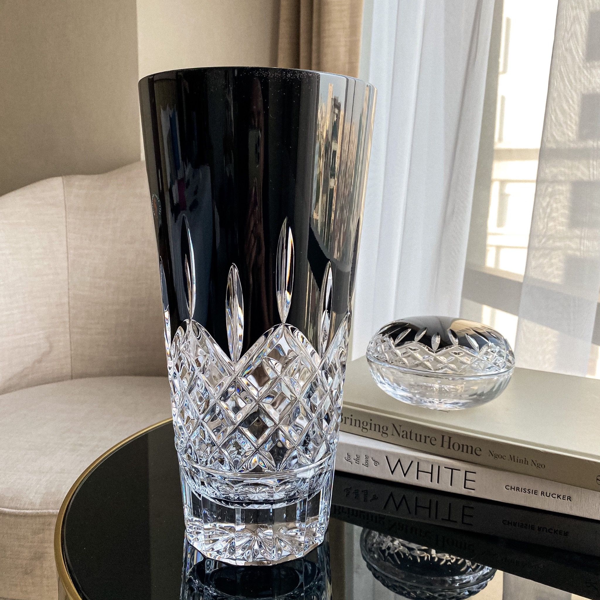 Lọ hoa pha lê Lismore Black – Sera