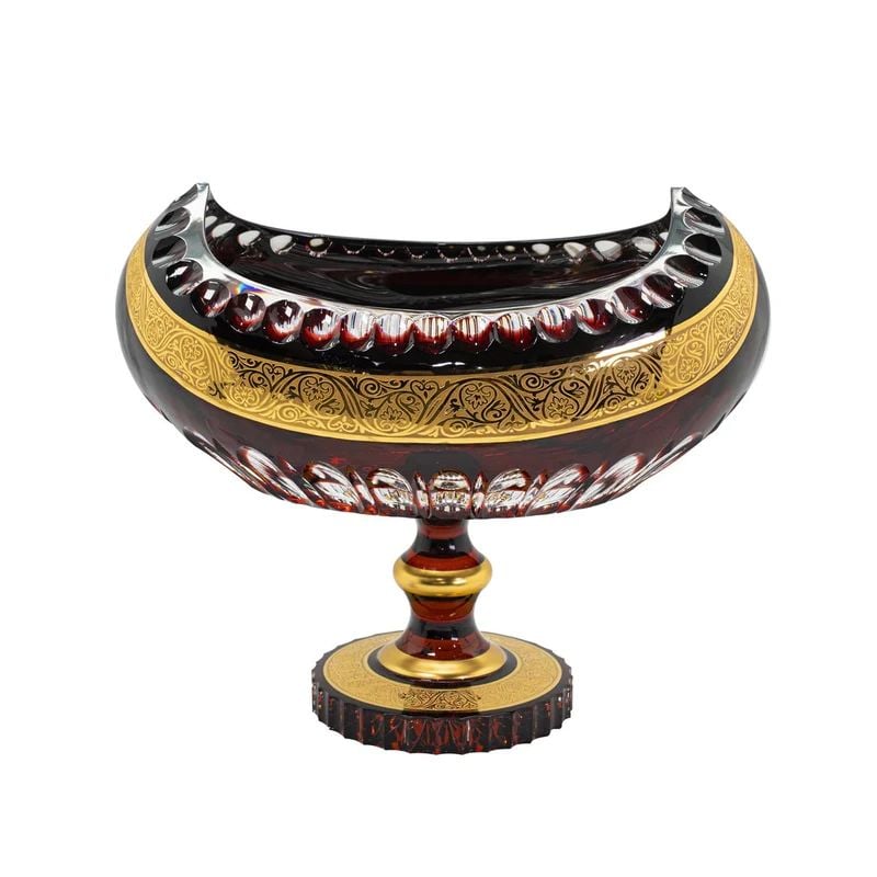 Chân bồng pha lê khảm vàng Gondola đỏ Ruby – Sera