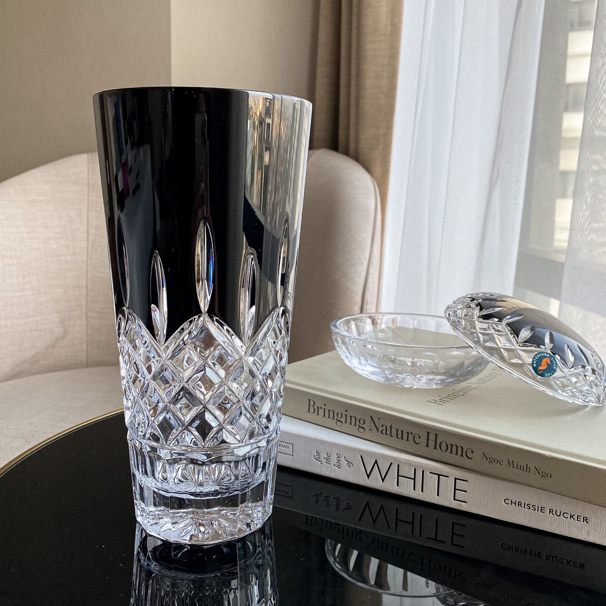 Lọ hoa pha lê Lismore Black – Sera