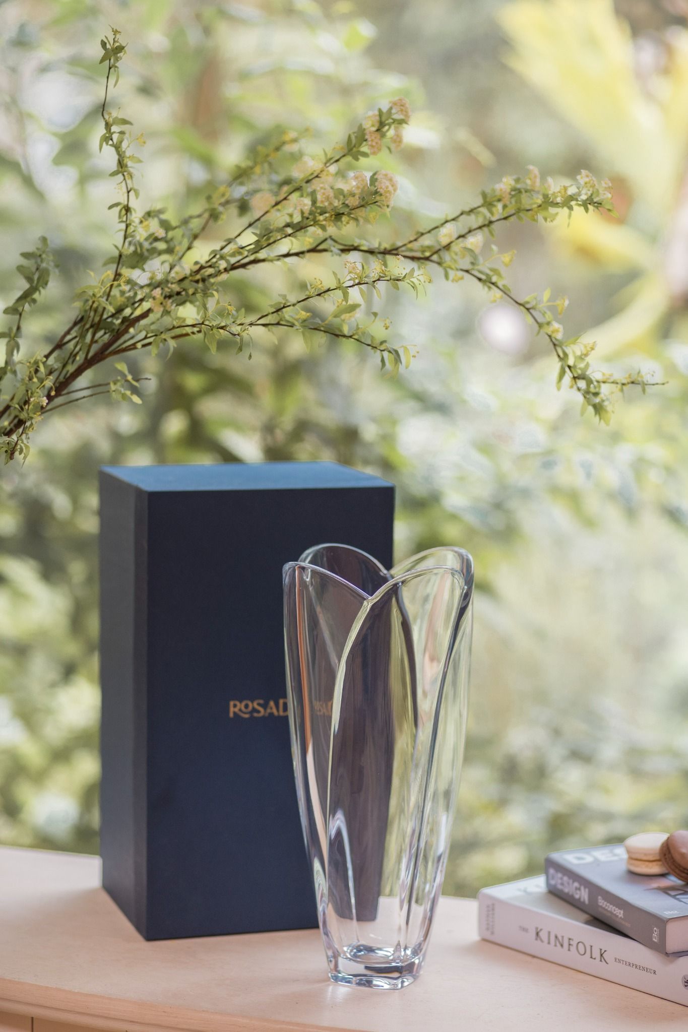 Lọ hoa pha lê bom bốn múi 35.5cm trơn – Sera