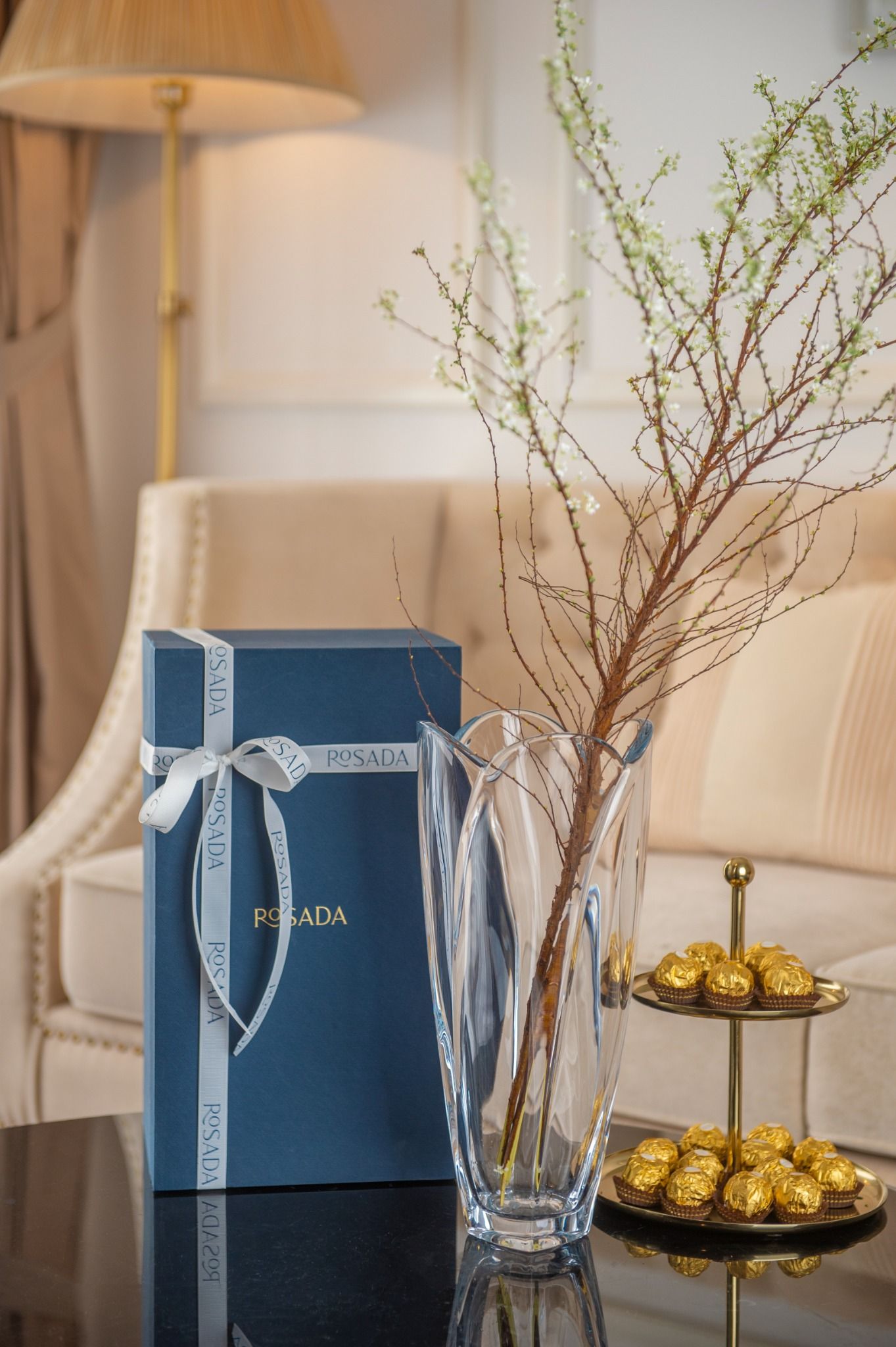 Lọ hoa pha lê bom bốn múi 35.5cm trơn – Sera