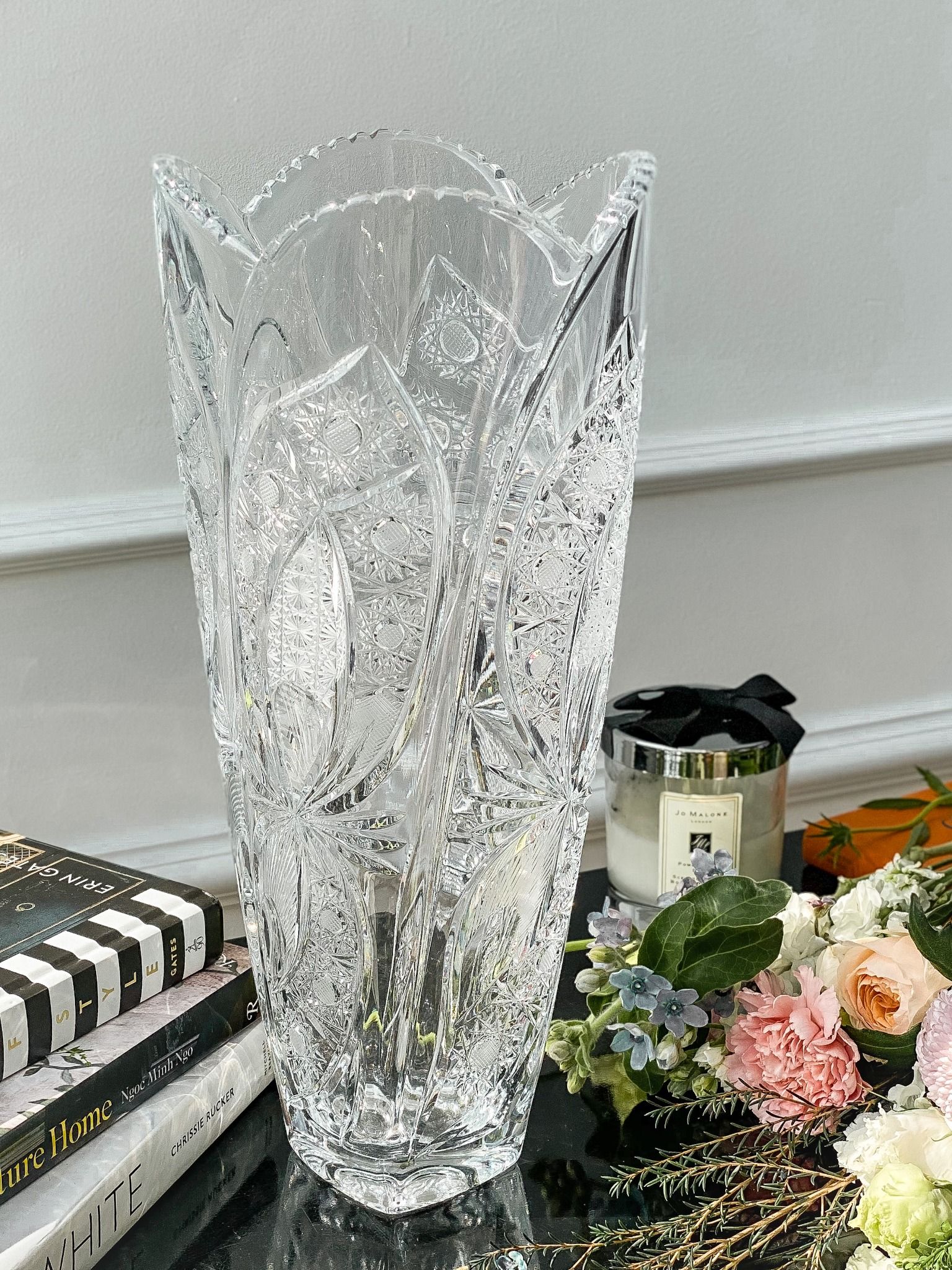 Lọ hoa pha lê bom bốn múi M56 30cm – Sera