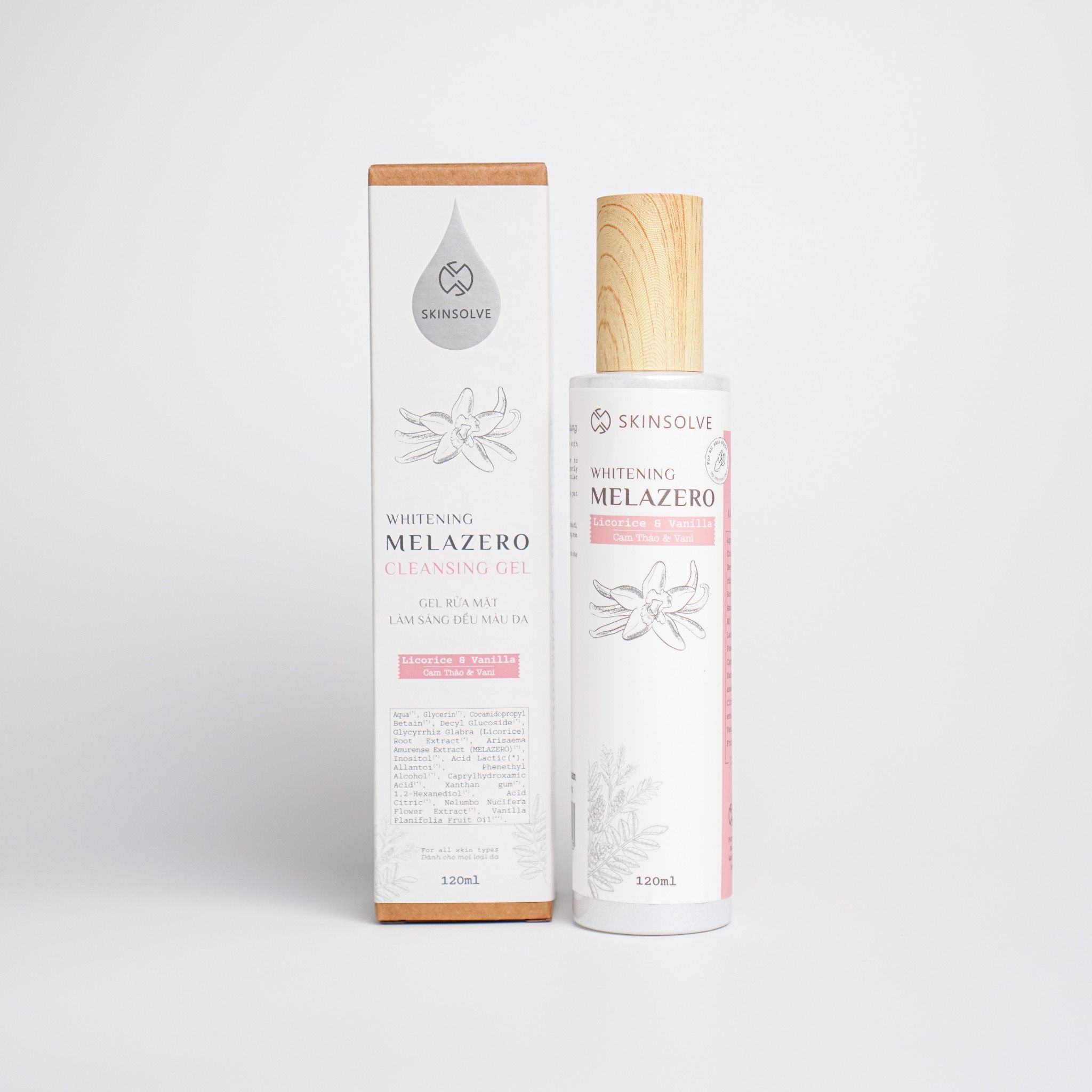 Gel rửa mặt làm sáng đều màu da 120ml - Whitening Melazero Cleansing G ...