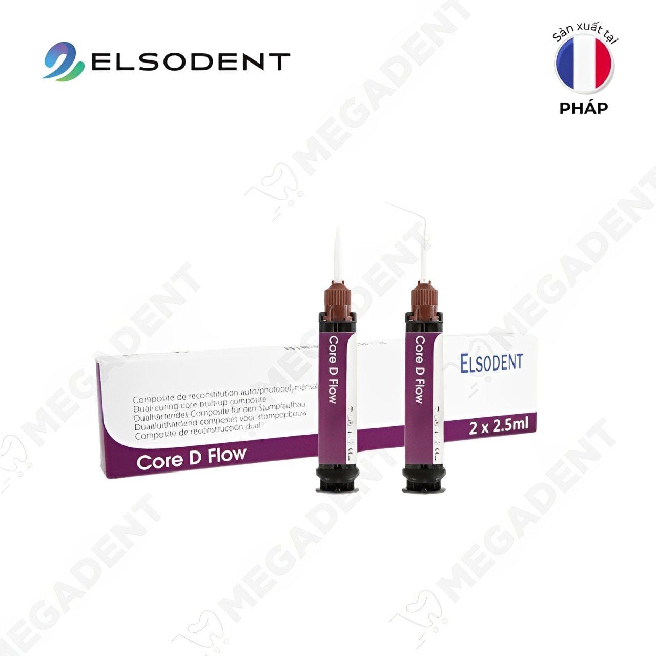 CORE D FLOW 2 - Vật liệu tái tạo cùi lưỡng trùng hợp - Hộp – Megadent.vn