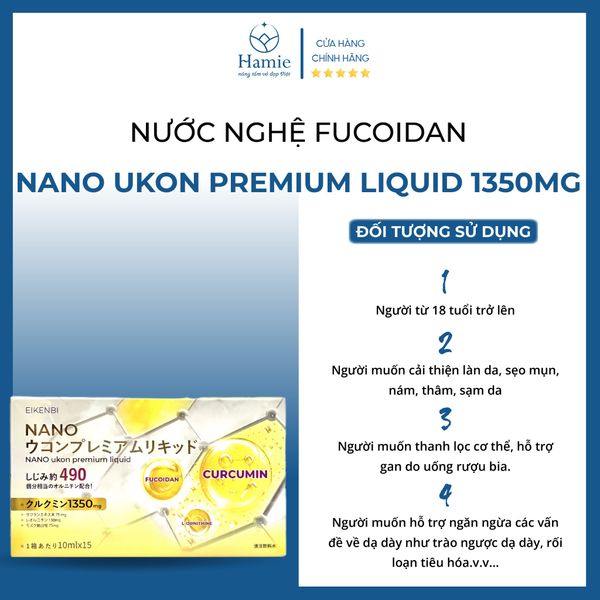 Nano Fucoidan Gold Nước Uống Nghệ Liquid Eikenbi 1350mg Nhật BảnNước ...